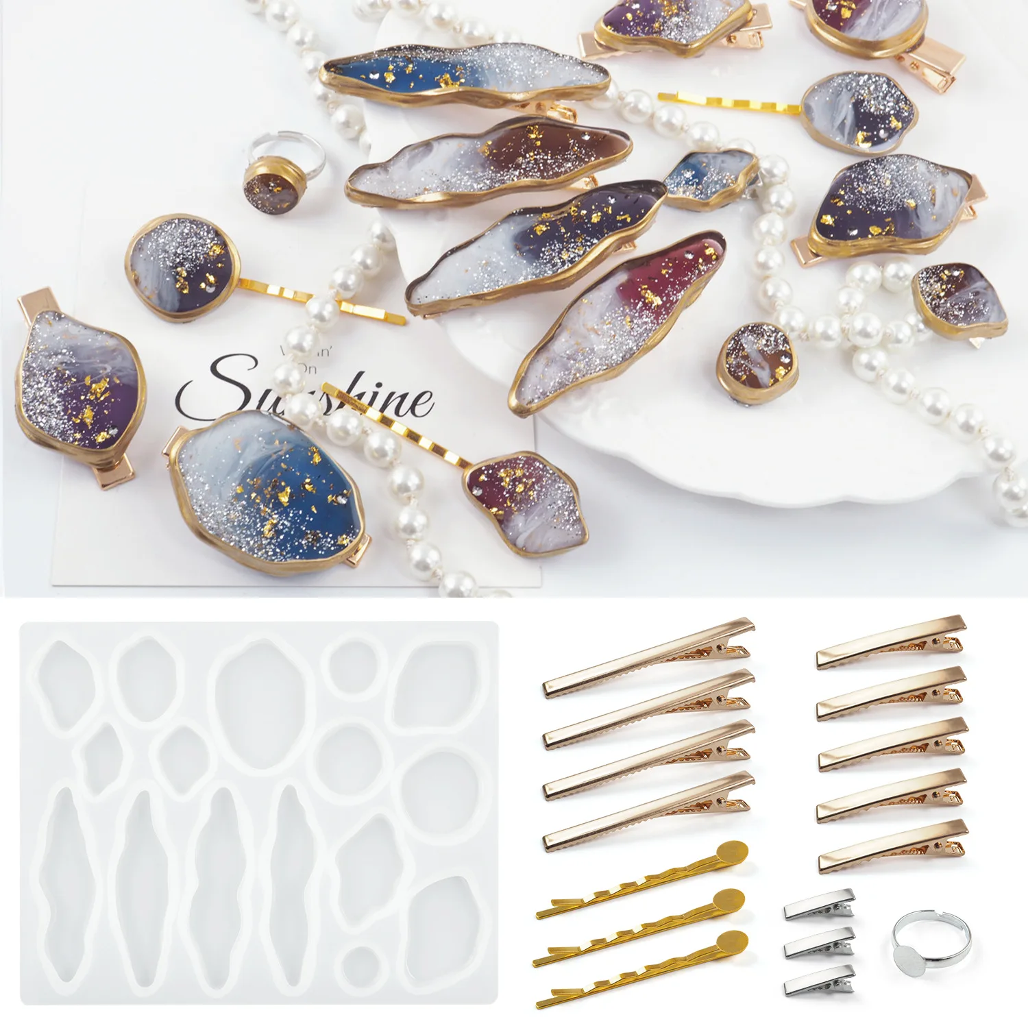 Irregular Hairpin Pendant Silicone Mold Jewelry Casting Mold For Diy ...