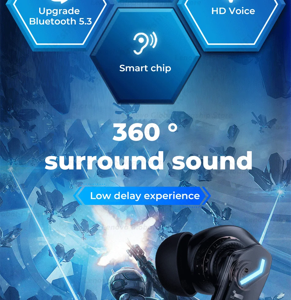 Original Lenovo GM2 Pro Gaming Headset | TWS Wireless Earbuds with Bass ...