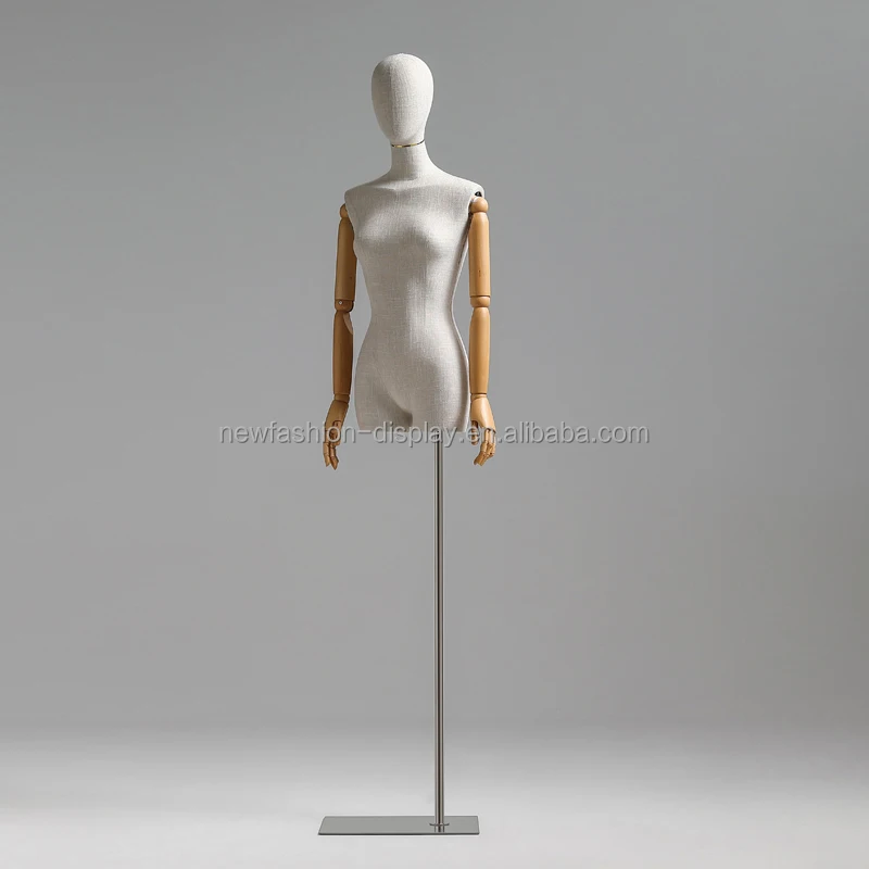 Wholesale New Design Golden Arms Mannequin Fabric Covered Torso Half ...