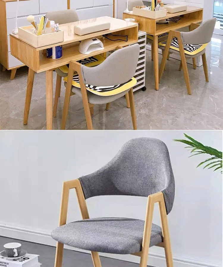 Modern Wooden Professional Manicure Table And Chair Set Salon Nail Tech ...