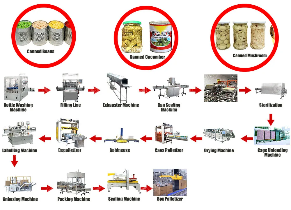Canned Mushroom & Vegetable Processing Line - High Efficiency