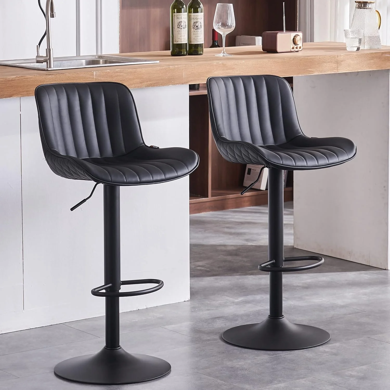 Modern Luxury Leather Counter Height Rotating High Stool Suitable For ...