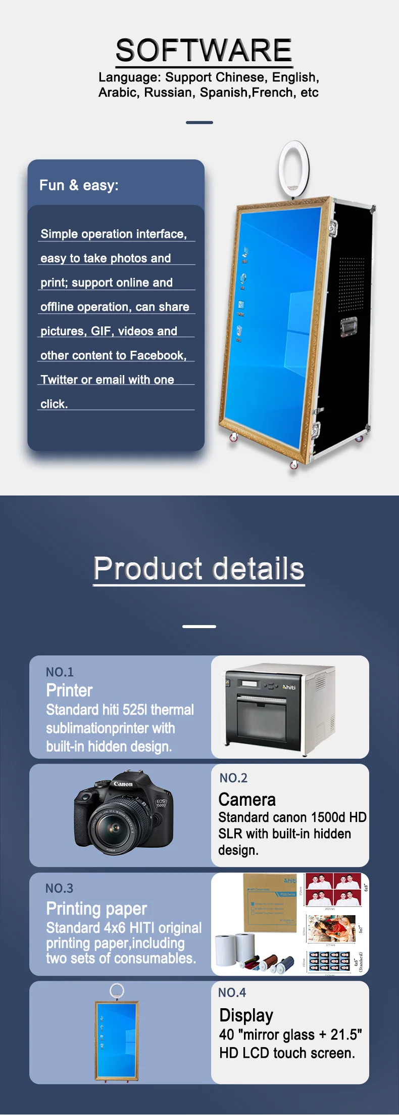 2023 Magic Mirror Photo Booth With Printer Touch Screen Photo Booth For Sale With Camera - Buy ...