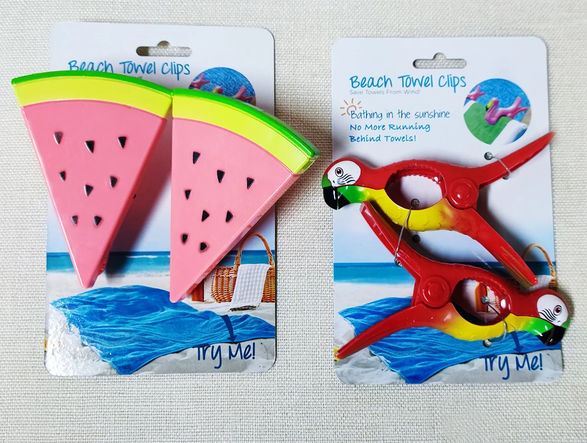 2PCS Pineapple Watermelon Towel Holder Clips Cute Flamingo Summer Beach ...