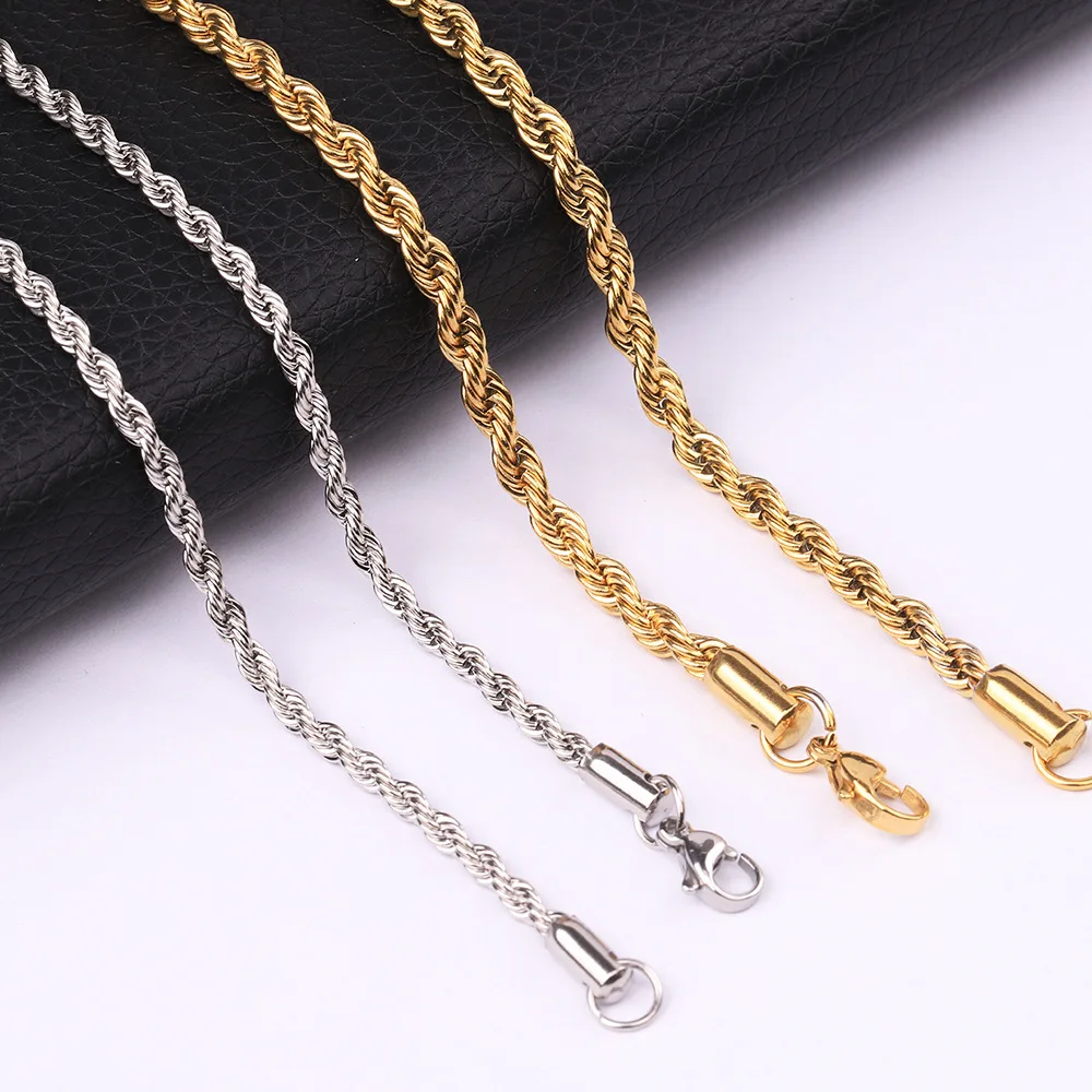 18k Real Gold Plated Rope Chain - Durable & Stylish