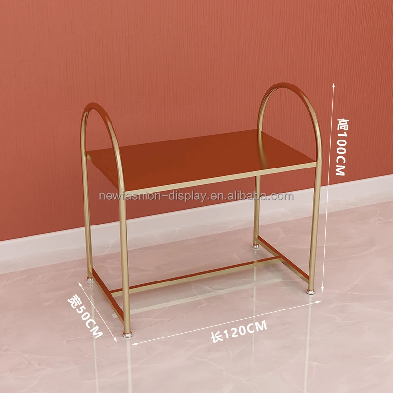 Wholesale Clothes Display Stand Wall Mounted Gold Rack Custom Gold ...