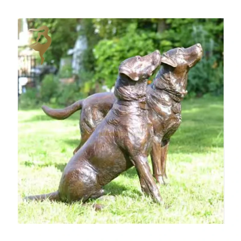 Outdoor Life Size Bronze Animal Sculpture Sitting Dog Welcome Statue ...