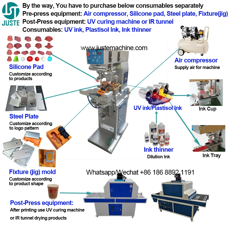 Tampo Print 4 Color Pad Printer Sealed Ink Cup Open Tray Tampografia 4 ...