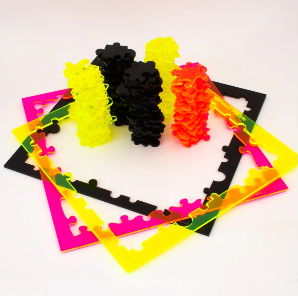 Clear Acrylic Impossible Jigsaw Puzzle Custom Laser Cut Crystal Blank ...