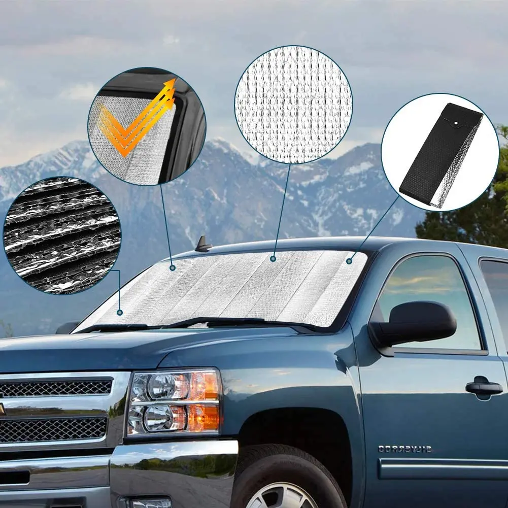 Atlifix Car Windshield Sun Shade Car Parking Shade Car Folding Auto Sunshade Blocks UV Rays Sun Visor Protector Foldable General Alibaba