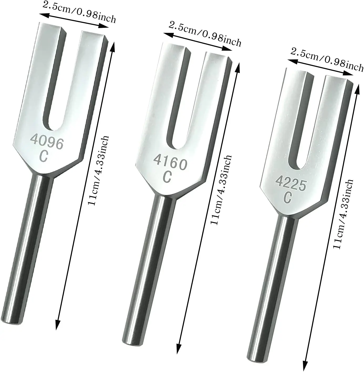 Angel Tuning Fork Set 4096 Hz, 4160 Hz, 4225 Hz for Sound Healing and ...