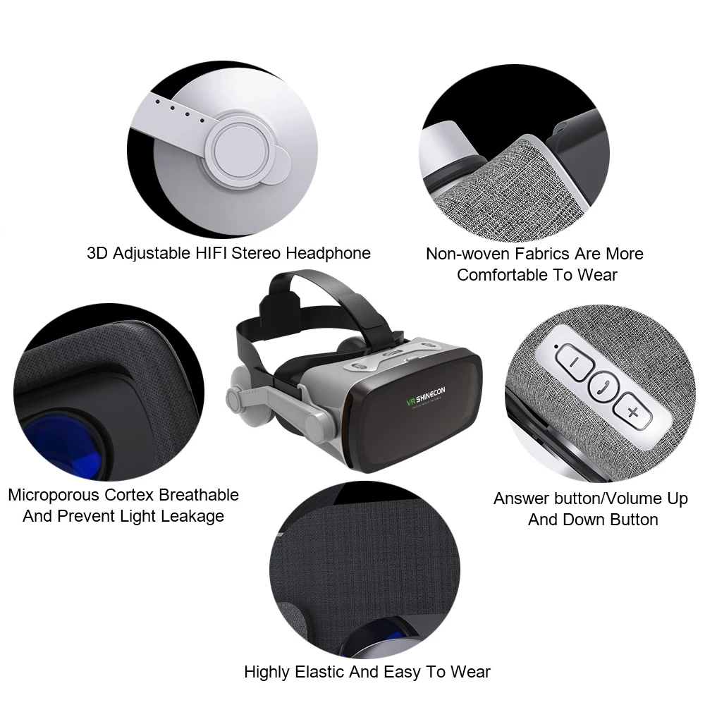 Virtual Reality Smart Glasses Vr Glasses Helmet With Headset Wireless ...