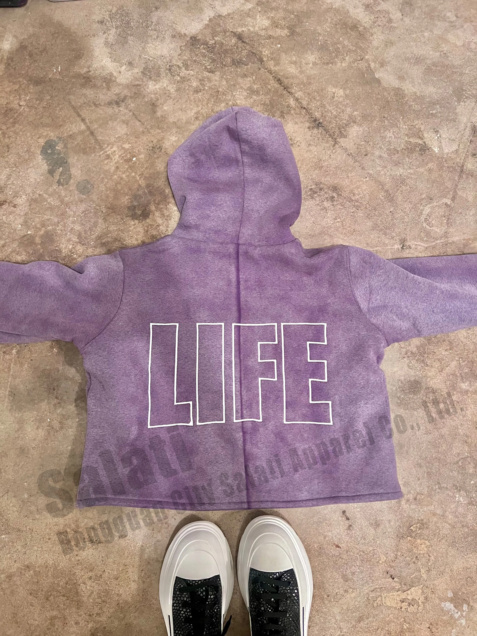 Pullover Sweatshirt Cotton French Terry Embroidery Patch Cropped Unisex ...