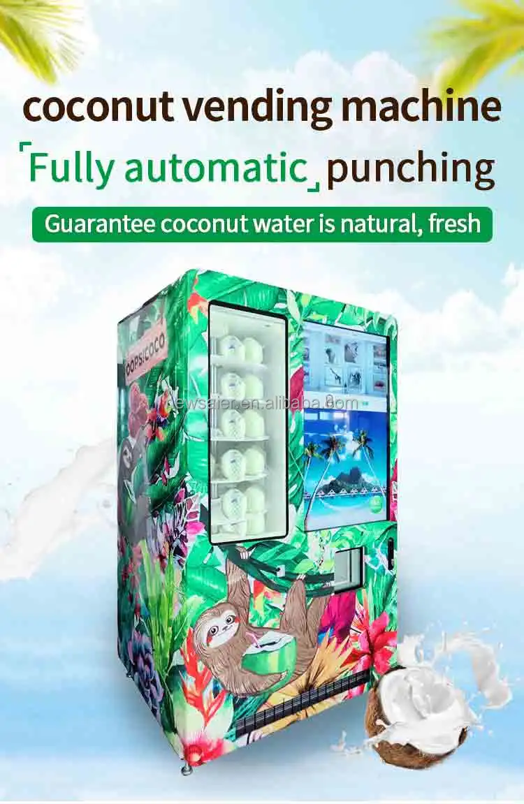 Large Touch Screen Coconut Vending Machine With Cooling System for ...
