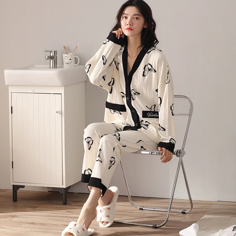 Elegant Cotton Homewear - Quality Long Sleeve Pajamas