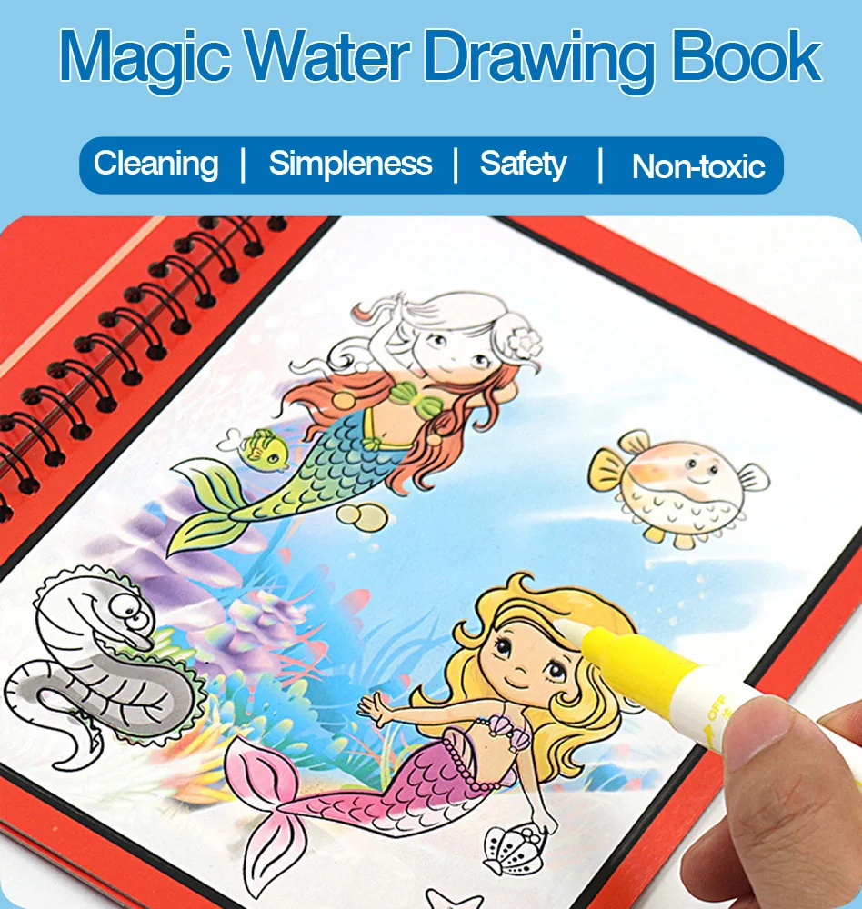 Colourful Magic Water Drawing Book - Fun & Creativity