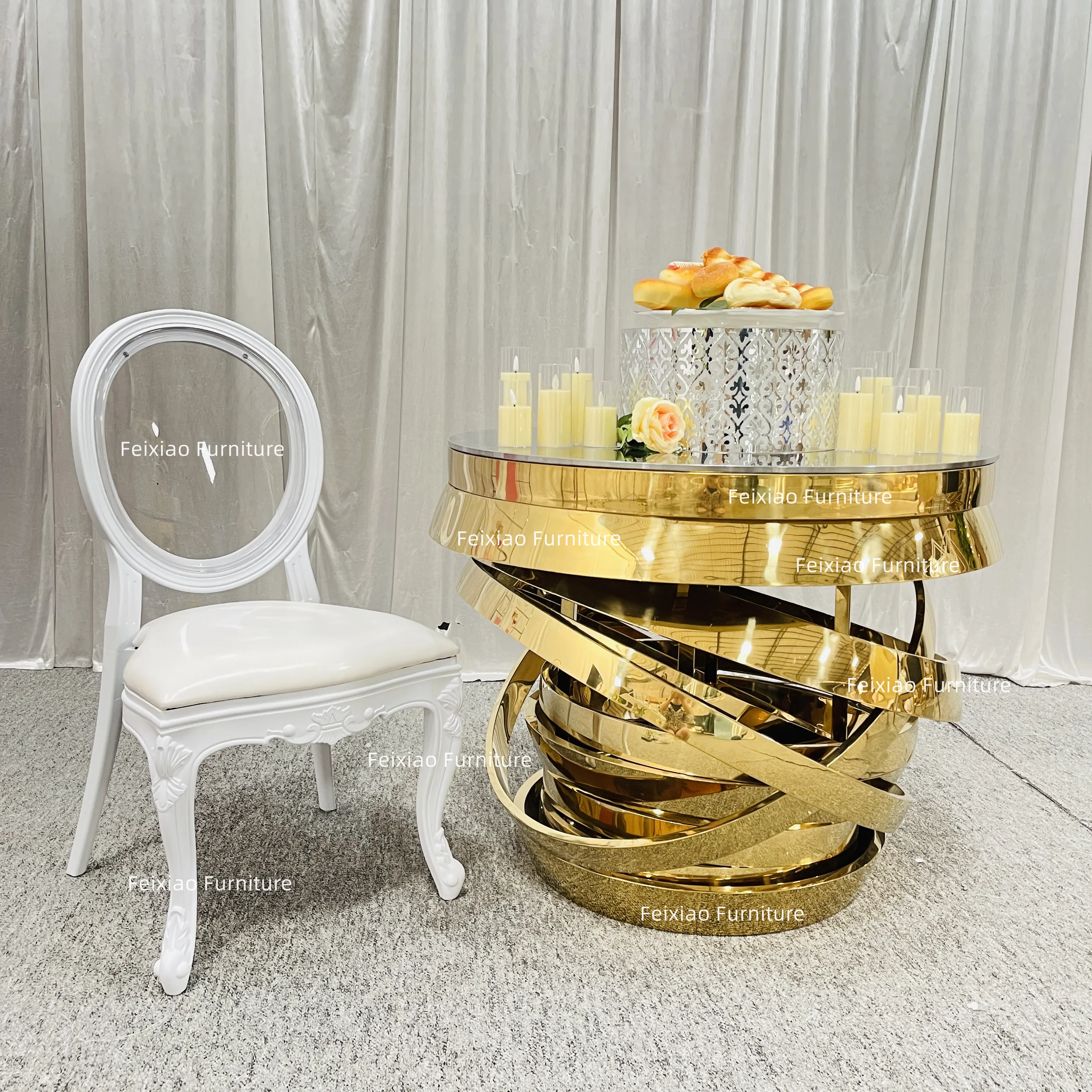 New Design Elegant Stainless Steel Gold Wedding Round Table - Buy New ...