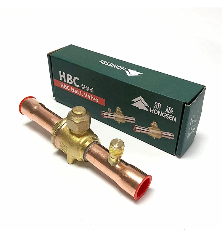 Refrigeration Brass Body Ball Valve Odf With Access Valve Hbc-10v - Buy Hongsen ball Valve ...