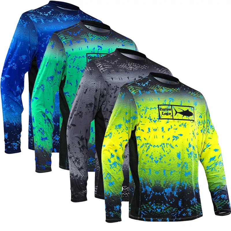 Custom Men's Long Sleeve Performance Shirt - Anti-Uv Fishing Wear UPF 50