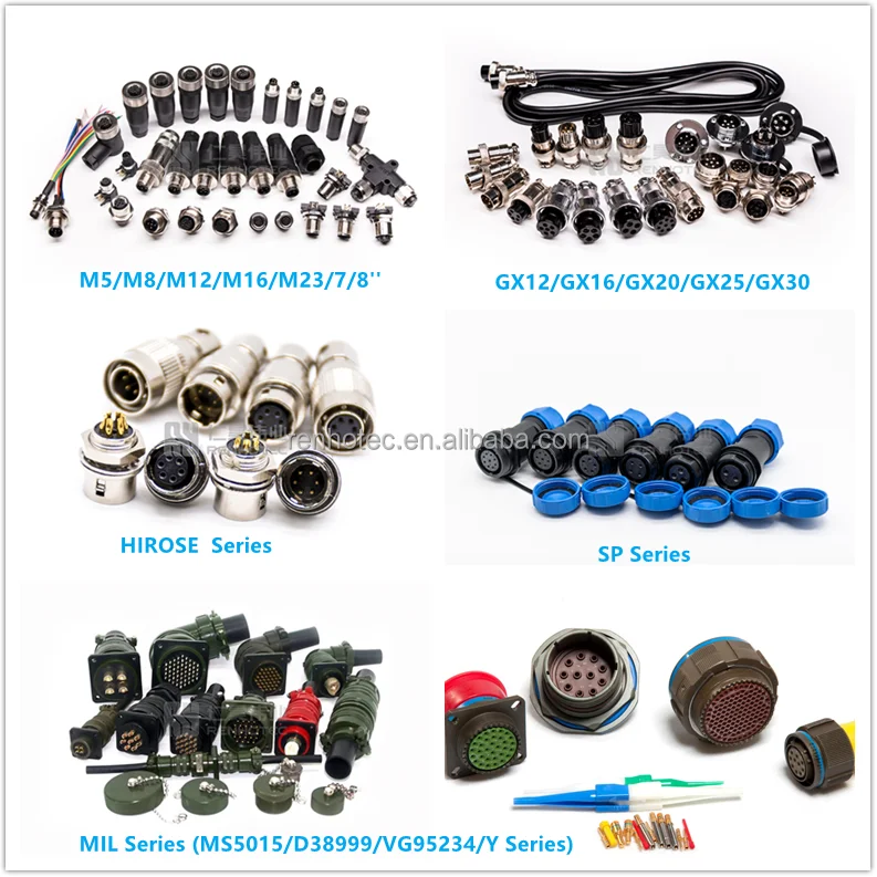 M16 Female Connector Industrial Sensor Circular Waterproof 2 3 4 5 6 7 ...