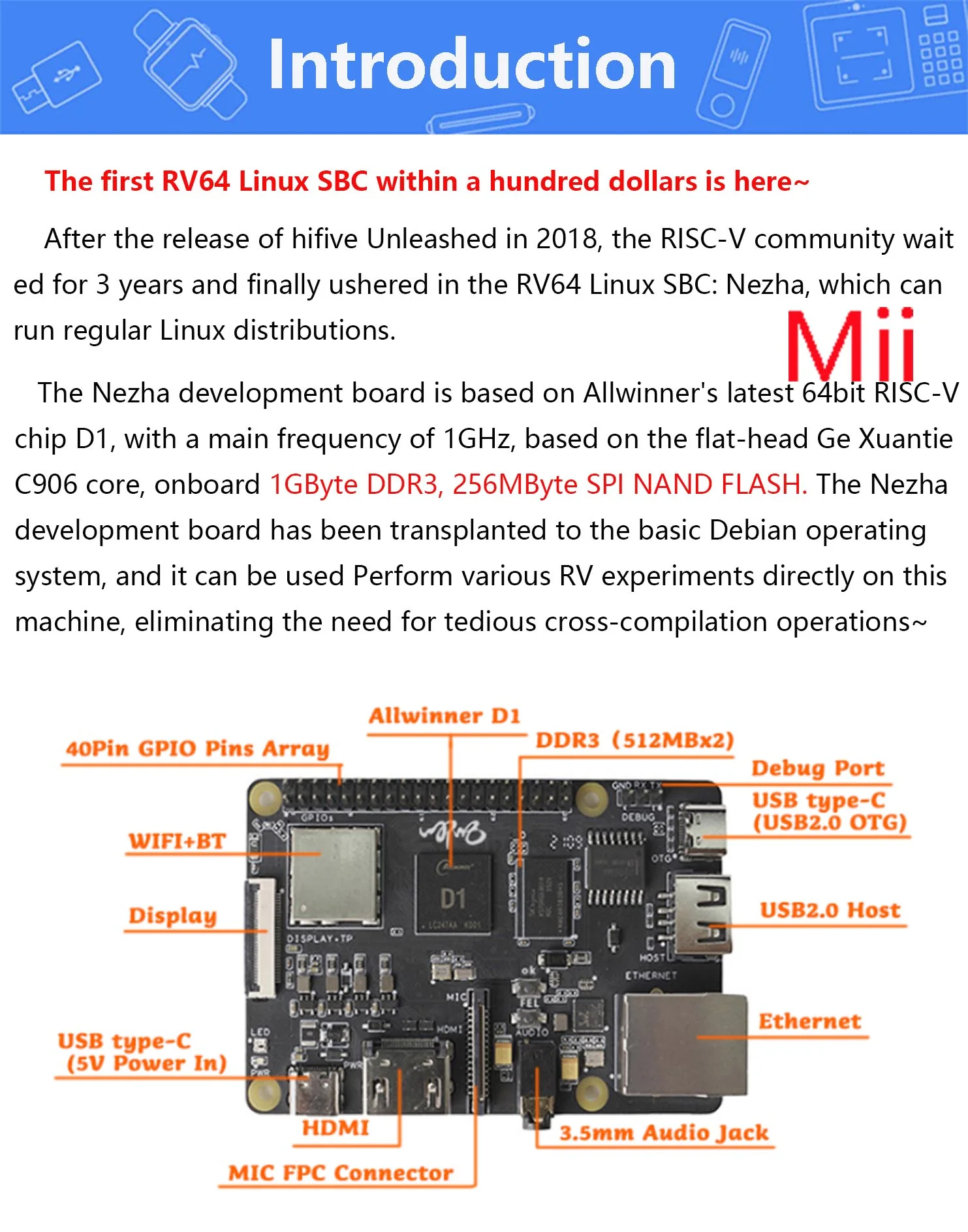 Sipeed Nezha 64bit RISC-V Linux SBC Development Board