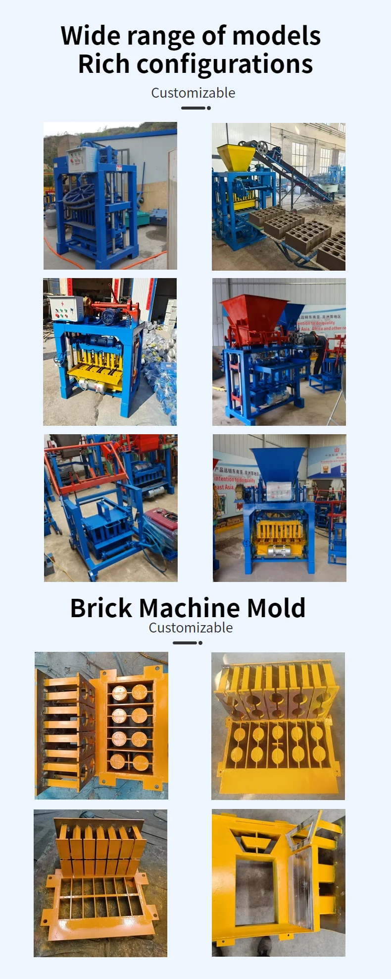 African-Specific 2-45 Mobile Hollow & Solid Brick-Making Machine 220V with PLC & Gear Core ...