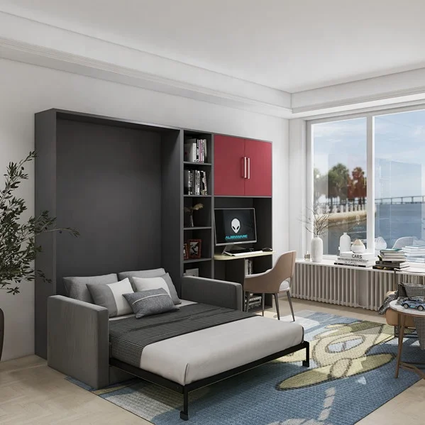 Daco Space-saving Furniture Plywood Fold Down Sofa Murphy Bed And Side ...