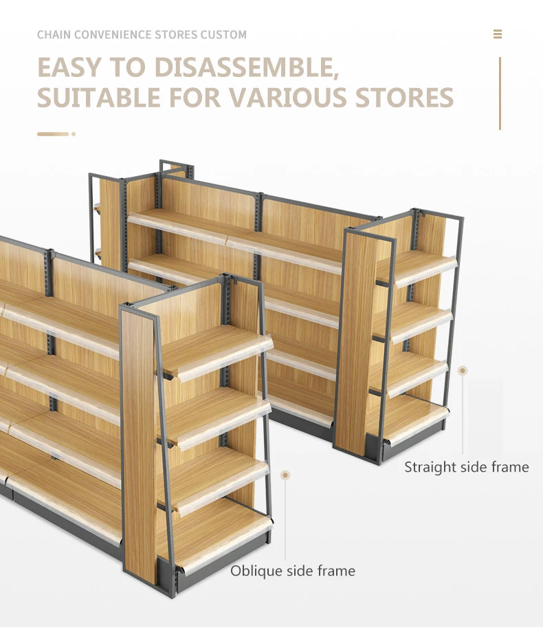 Adjustable Disassembled Convenience Store Supermarket Gondola Shelving ...