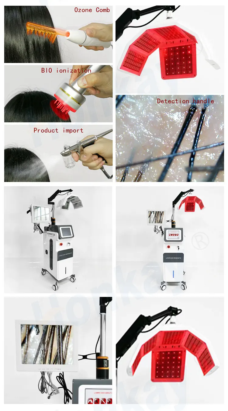 Oxygen Sprayer Laser Comb restoration Hair Loss Treatment Machine Led ...