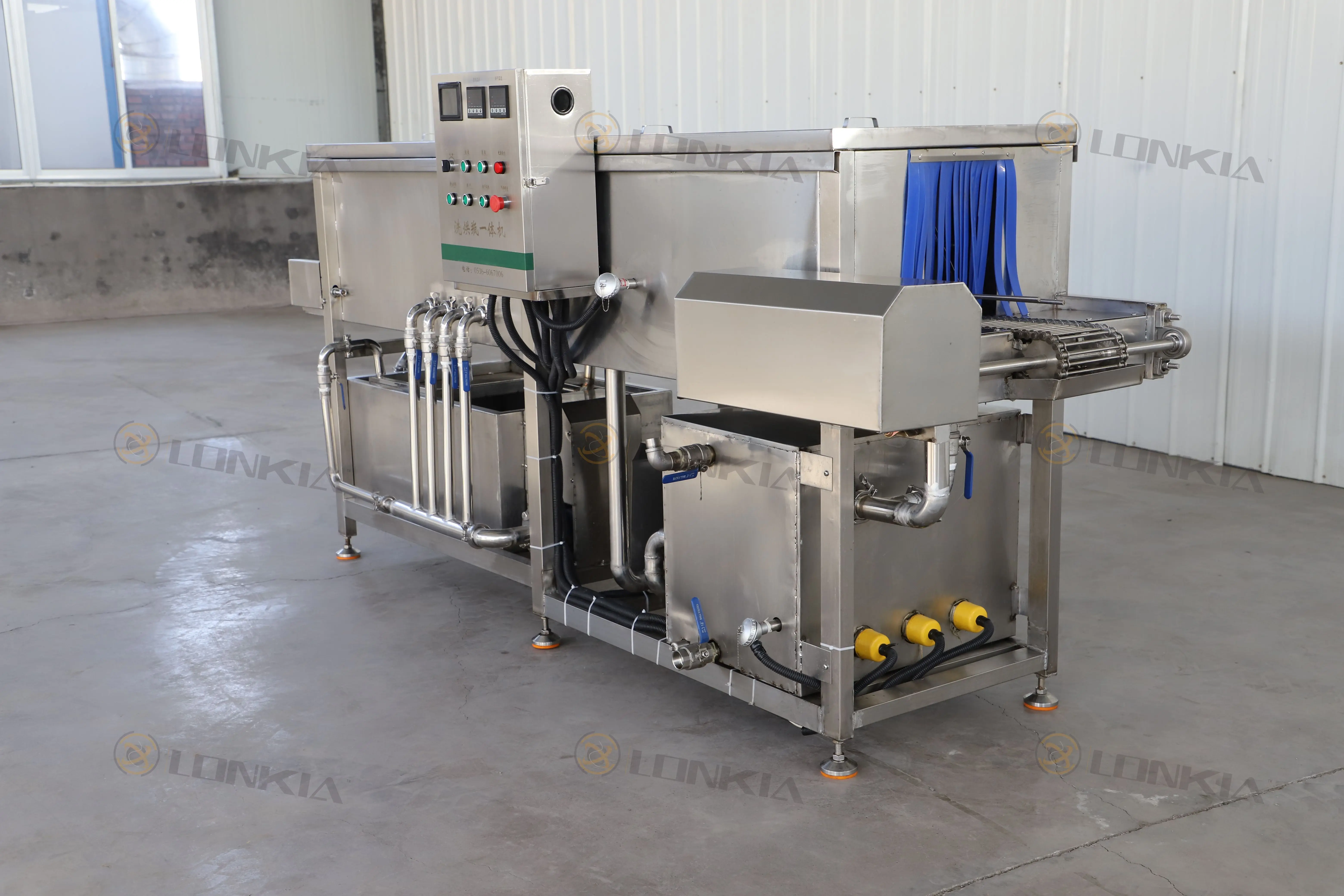 Industrial Continuous Glass Bottle Cans Jar Washing Machine