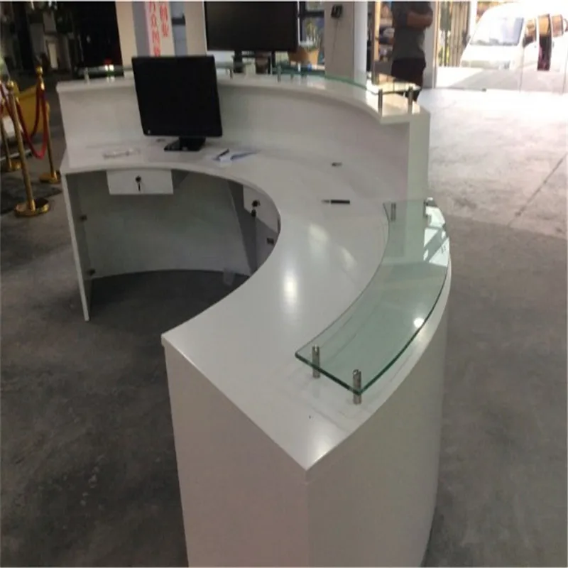White Office Furniture Reception Desk Modern Avant Garde Salon Checkout ...