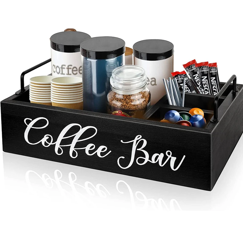 Wooden Doge Coffee Capsule Storage Box Living Room Desktop Coffee Tea ...