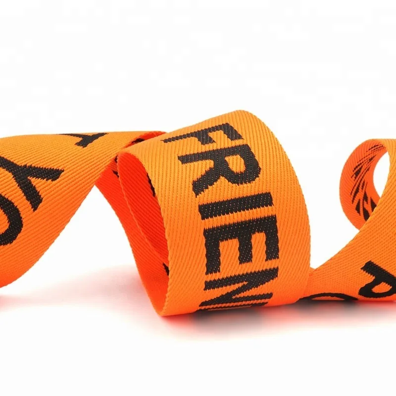 Custom Jacquard Logo Recycled Nylon Woven Webbing Band Logo Nylon ...