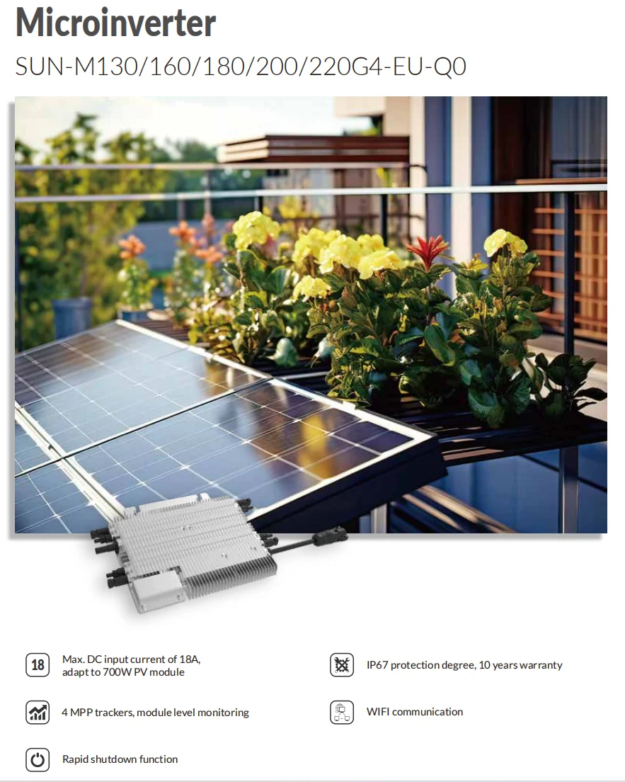 Deye 2000W Micro Solar Inverter SUN-M200G4-EU-Q0 2000w Wifi Mppt on ...