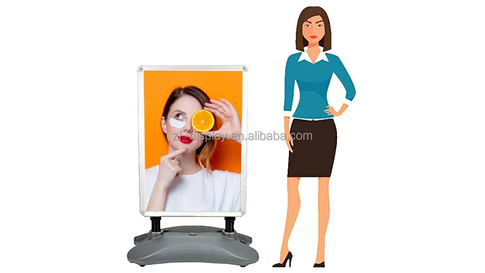 Custom Outside Weighted a Frame Signs White Iron Sandwich Sidewalk ...