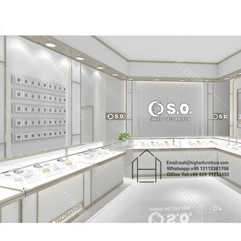 Custom Wooden Store Display Showcase Shop Front Counter Design Jewelry ...