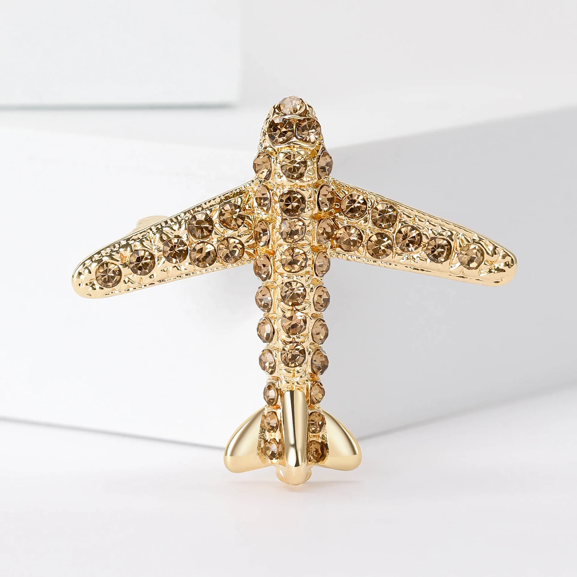 Alloy Rhinestone Airplane Brooches Crystal Aircraft Pilot Pin for ...