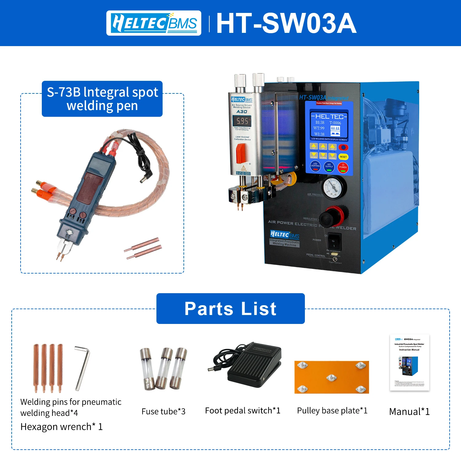 Heltec 6000W Industrial Pneumatic Welding Spot Machine
