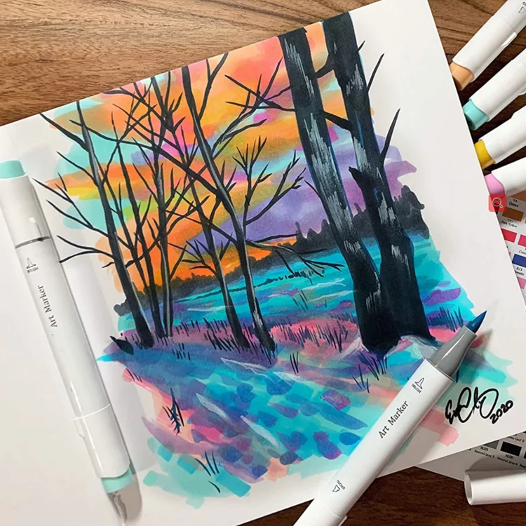 Tomart Dual Tips Alcohol Based Ink Permanent Pen - 168 Colors