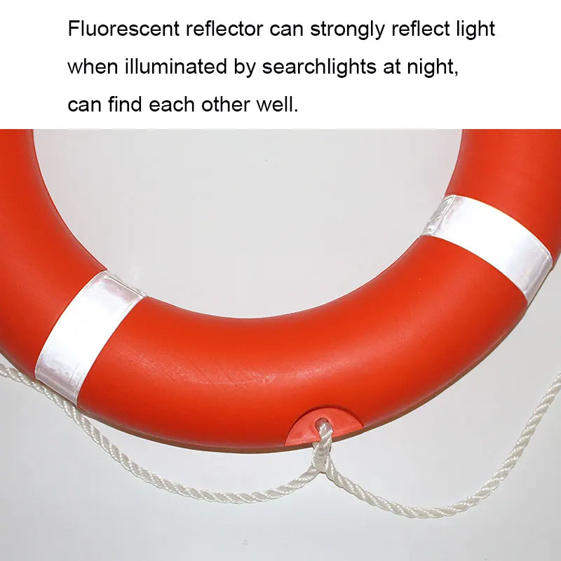 2.5kg Marine Life Ring Buoy With Reflective Tape Grab Lines Boat Safety ...