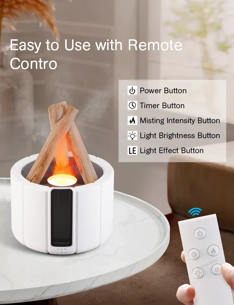 Campfire Aroma Diffuser Bonfire Air Humidifier Ultrasonic Cool Mist ...