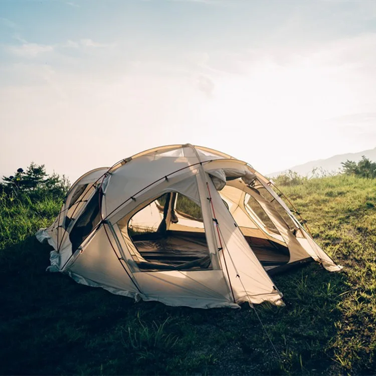 Custom Made Camping Connect Tunnel Tent With Canopy Glamping Family ...
