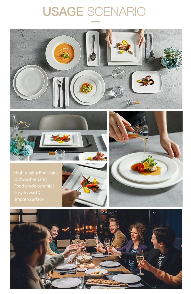 Luxury Porcelain Dinner Plates - Perfect for Hotels & Restaurants