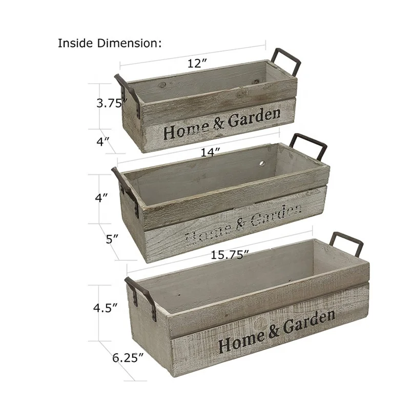 Custom Cheap Rustic Wooden Planter Trough For Flower Pots Storage ...