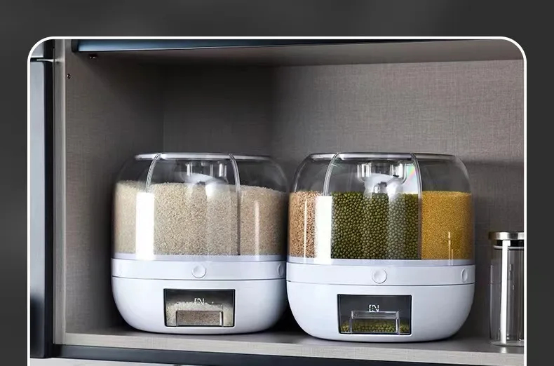 Large Rice Dispenser Storage Container Multi Rotating Grain Dispenser ...