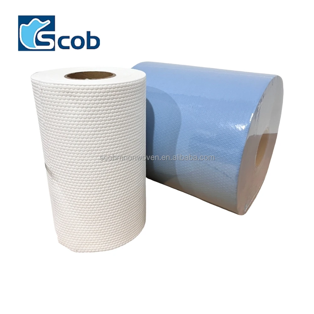 Blue Industrial Roll Honeycomb Pattern Wood Pulp Cleaning Cloths - Buy ...