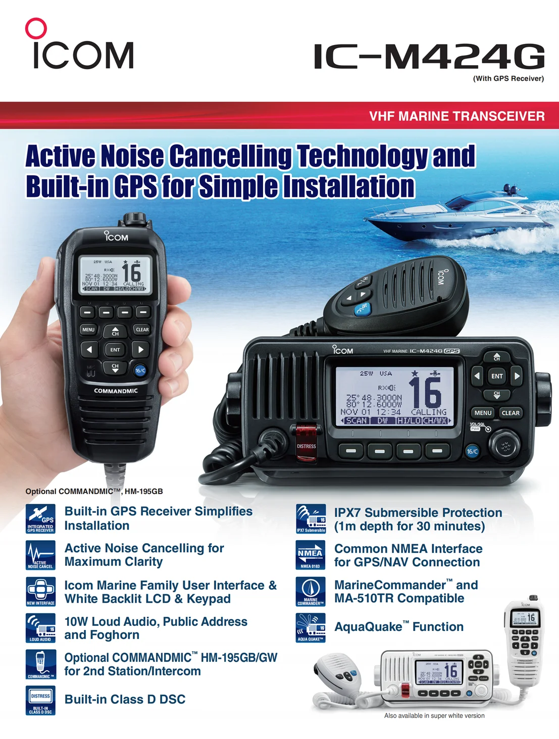 Marine Electronics Maritime Navigation Communication ICOM IC-M424G ...