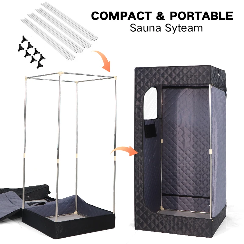 Full Body Home Steam Sauna Tent Portable 1500W Steamer Pentagonal Sauna ...