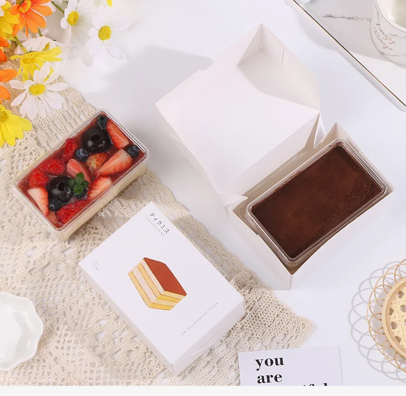 Rectangular Tiramisu Box with Lid - Food Safety & Convenience