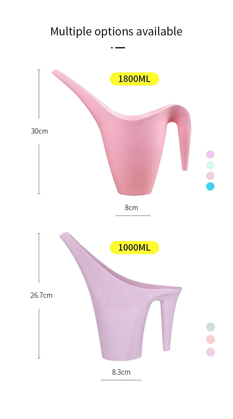Indoor Outdoor Nordic Green 1l Plastic Pp Stackable Watering Can Long ...
